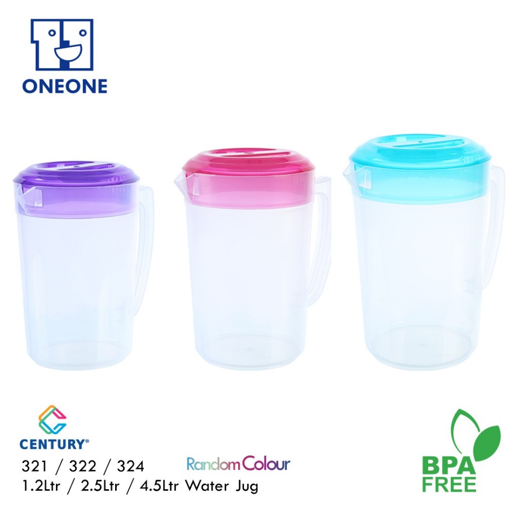 321 / 322 / 324 1.2Ltr / 2.5Ltr / 4.5Ltr Water Jug - Century | Shopee ...