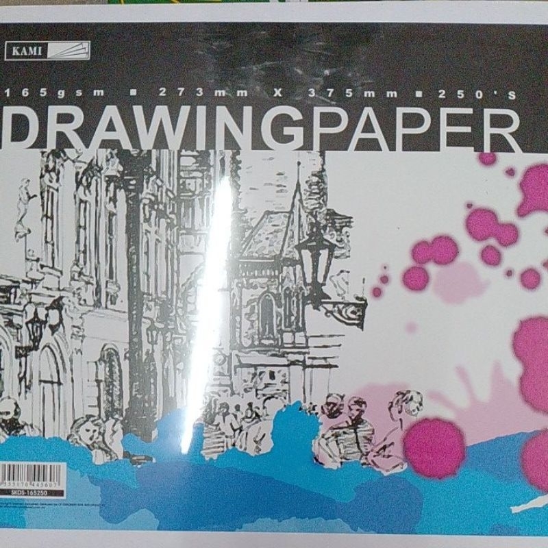 Drawing paper 250sheets 165gsm 270mm x 370mm 165gsm 250sheets Kertas ...