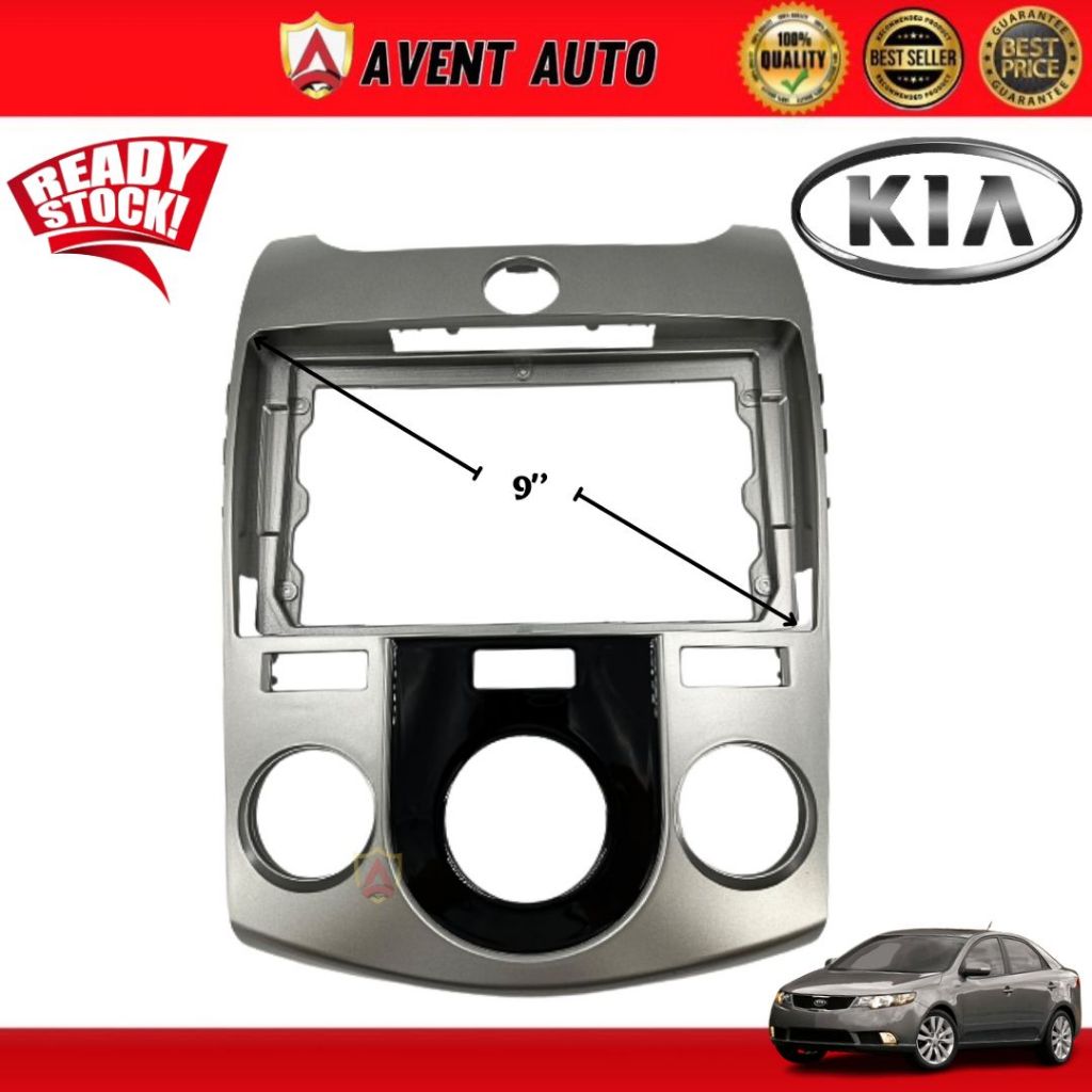 Android Player Casing 9" KIA Forte 2009-2012 (Manual Air-Cond) with ...
