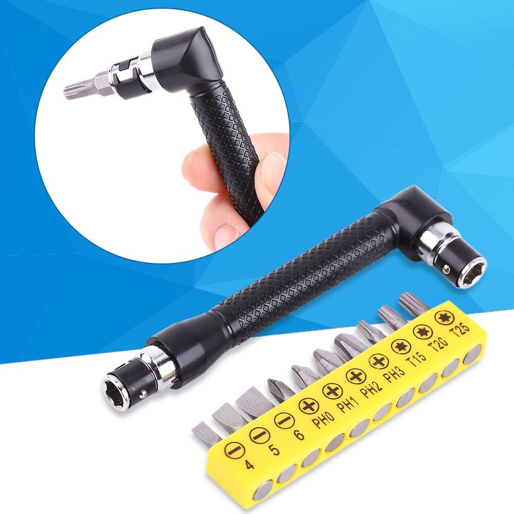 L-Shape Screwdriver Bit Two Way 1/4 Inch Hex Socket Torque Wrench ...
