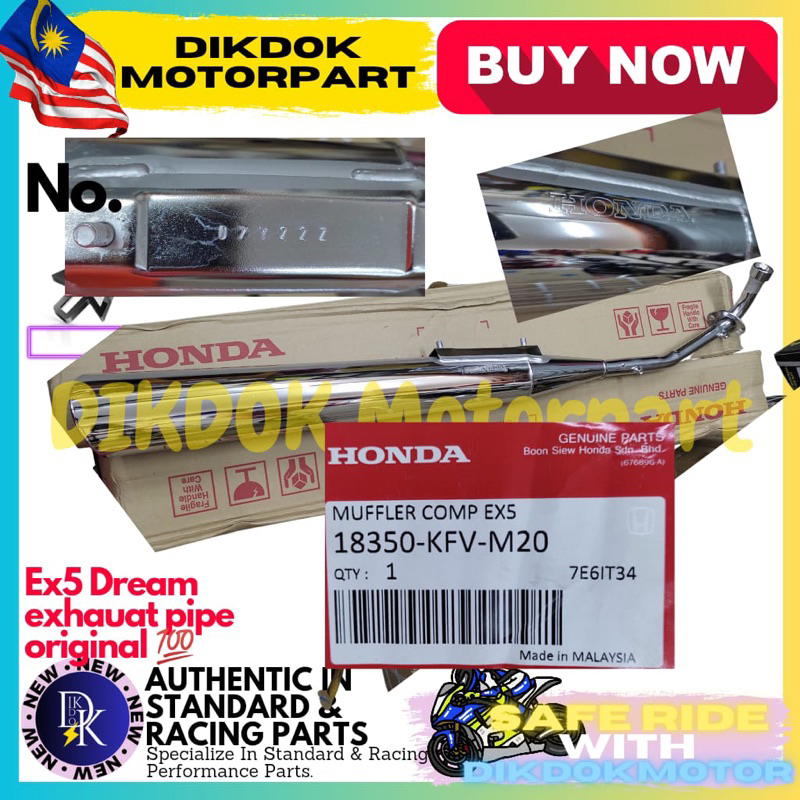 DIKDOK MOTORPART Honda Ex5 Dream Exzos Pipe Standard Original 💯Exhaust ...
