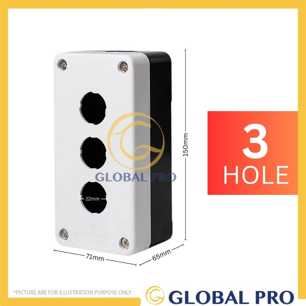 1/ 2/ 3 Way Push Button Switch Control Station Box Waterproof Push PVC Control Hole Box ...