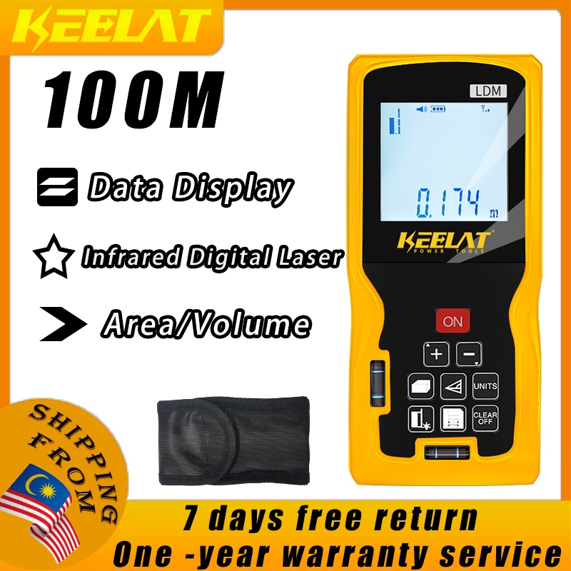 Keelat Laser Distance Meter 100M Portable Laser Rangefinder Digital ...