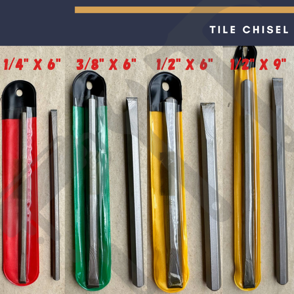 Flat Head Tile Chisel 1/4"x6" 3/8"x6" 1/2"x6" 1/2"x9" Mosaic Chisel ...