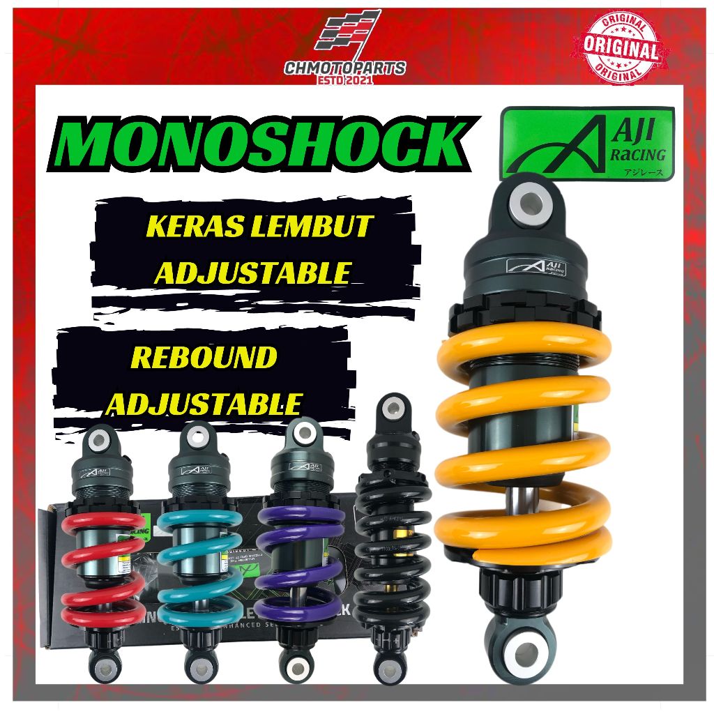 Aji Racing Monoshock Adjustable Y15ZR/Y16/Y125Z/RS150/ LC135 V1-V6 205MM/200MM/230MM/250MM ...