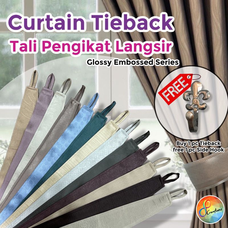 Curtain Tieback Tali Pengikat Langsir Lebar 8CM Pelbagai Saiz ...