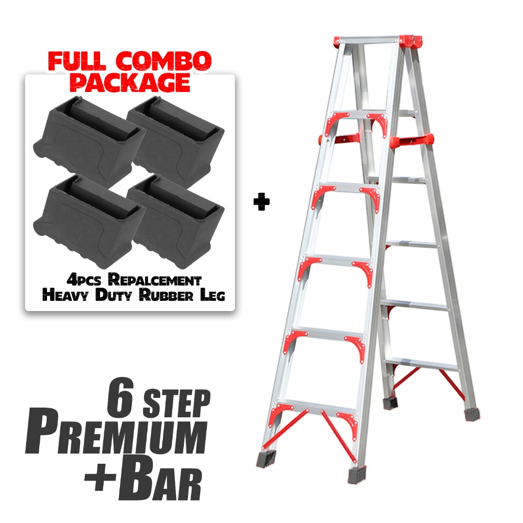 5 / 6 Step Heavy Duty Ladderman Aluminium Double Sided Ladder Multi ...