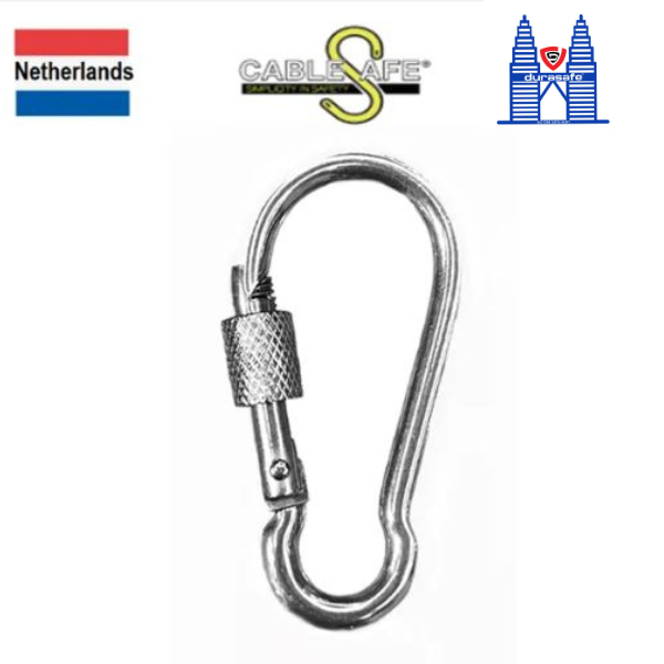 Cablesafe Stainless Steel Screw Lock Carabiner SWL 80kg | Shopee Malaysia
