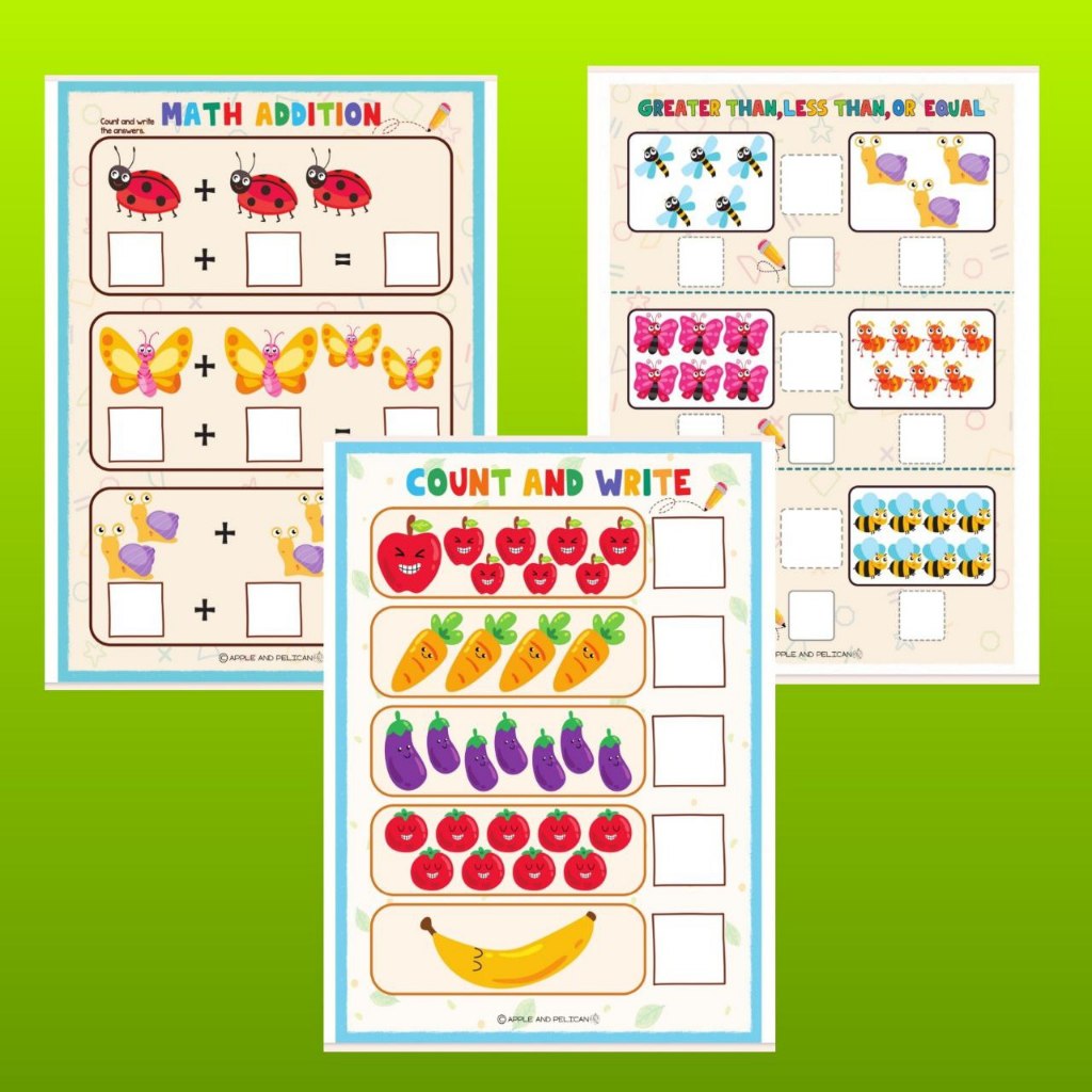 [Laminated] MATH ACTIVITY busy book & quiet book for kid early learning ...