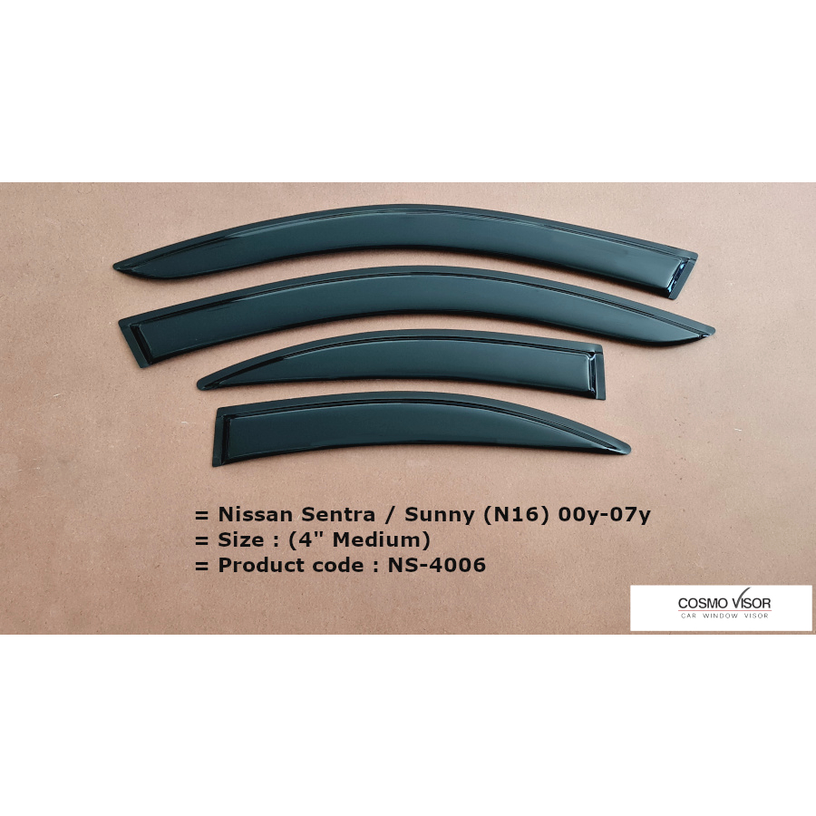 Nissan Sentra / Sunny N16 2000 2001 2002 2003 2004 2005 2006 2007 2008 Door visor / Mugen Door ...