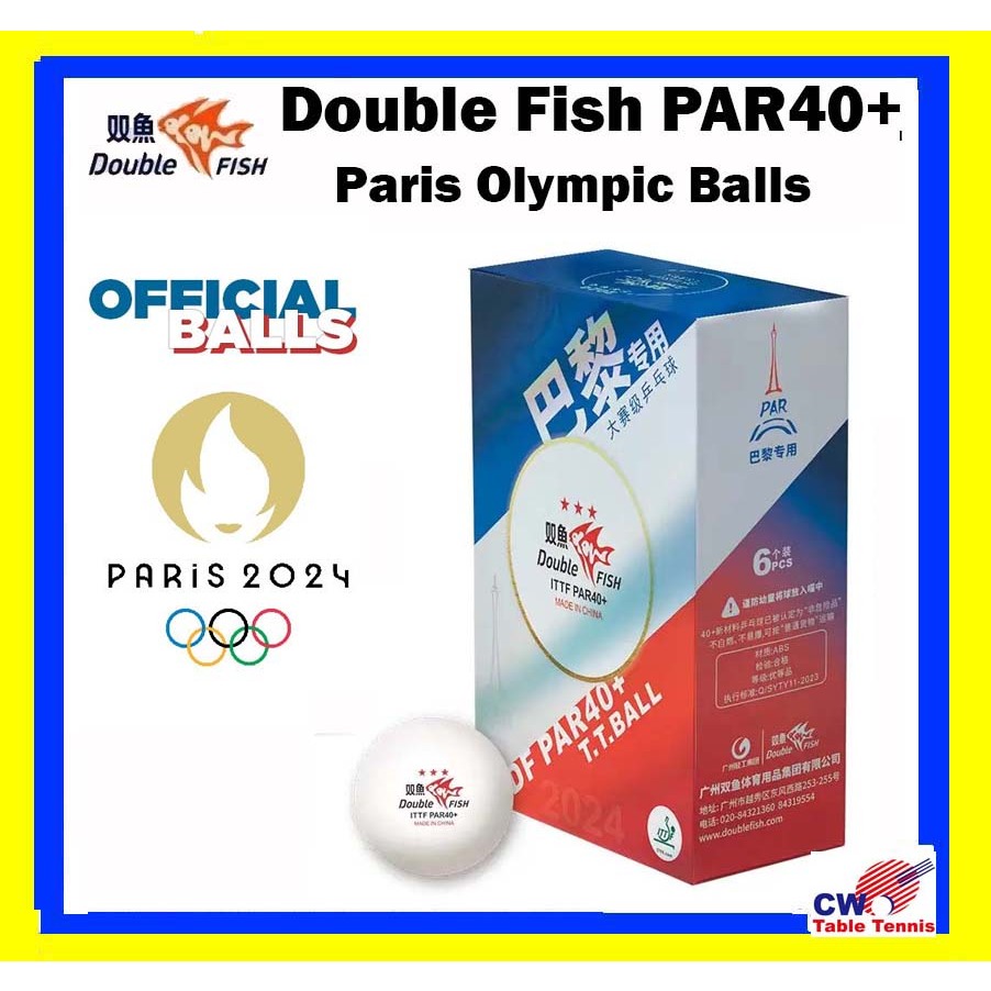 Double Fish DF PAR40+ Ping Pong Balls 3 Stars Professional Table Tennis ...