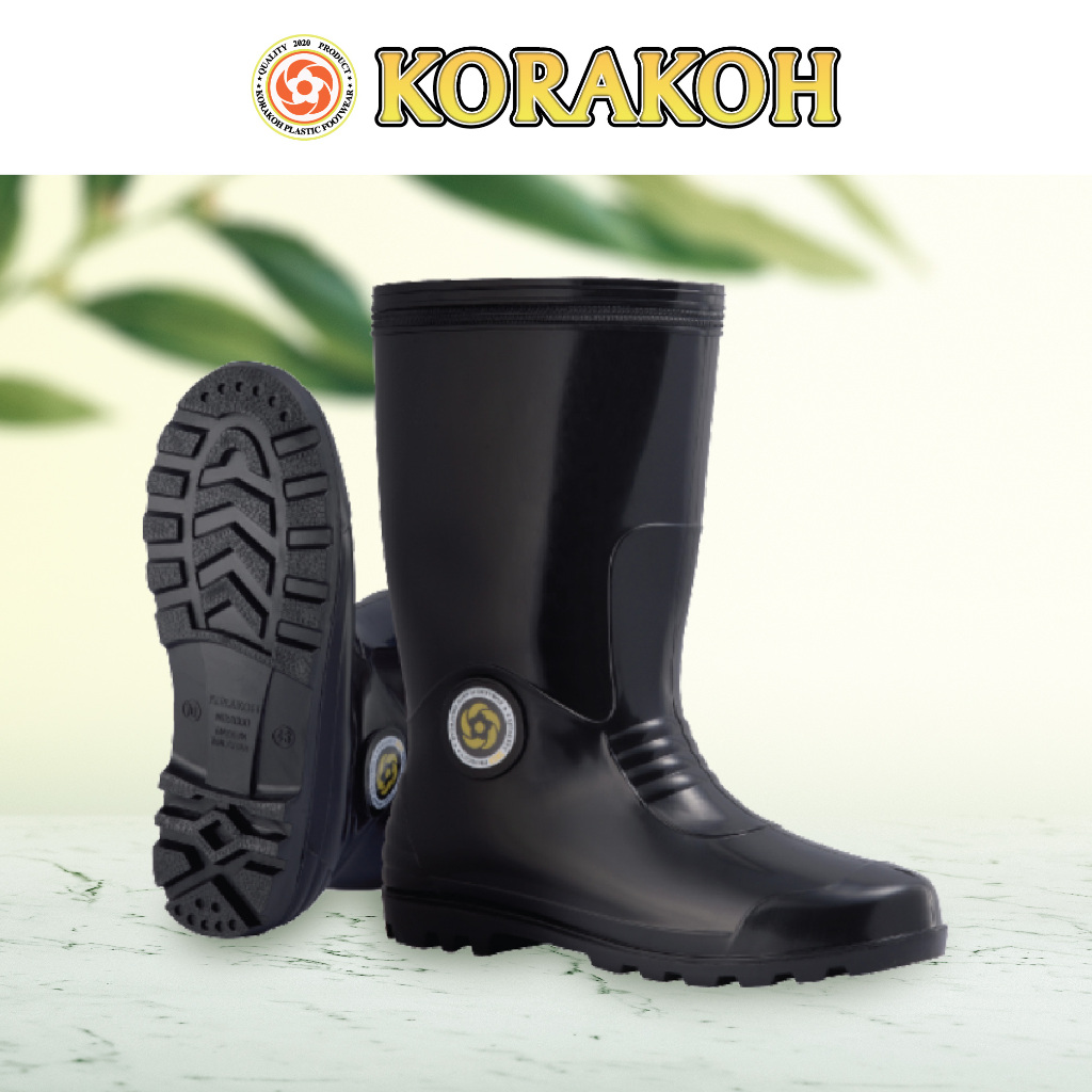 KORAKOH R 6000 Multi-Color Series Unisex High-Cut PVC Rain Boots With Lining / Water Boots / But ...
