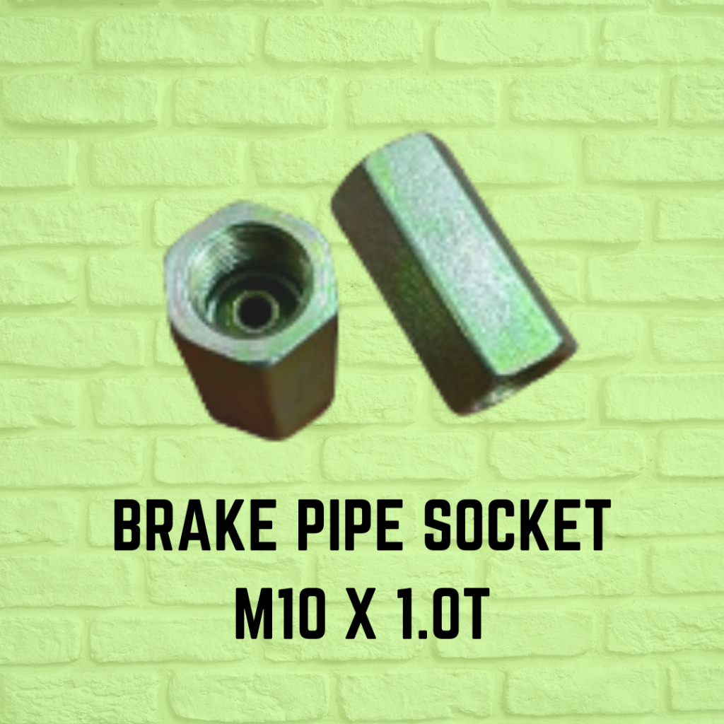 BRAKE PIPE SOCKET M10 X 1.0T FEMALE MILD STEEL BRAKE FITTING INNER STUD ...