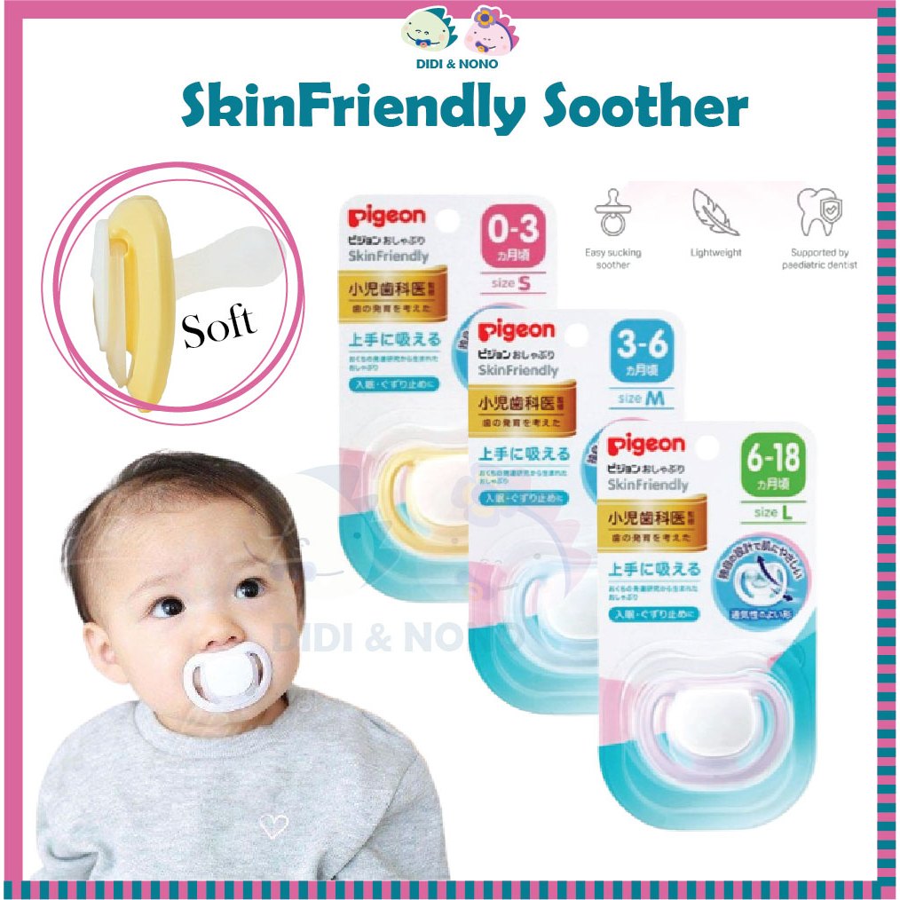 Pigeon SkinFriendly Soother Pacifier (S/M/L) Puting Kosong Puting Hisap ...