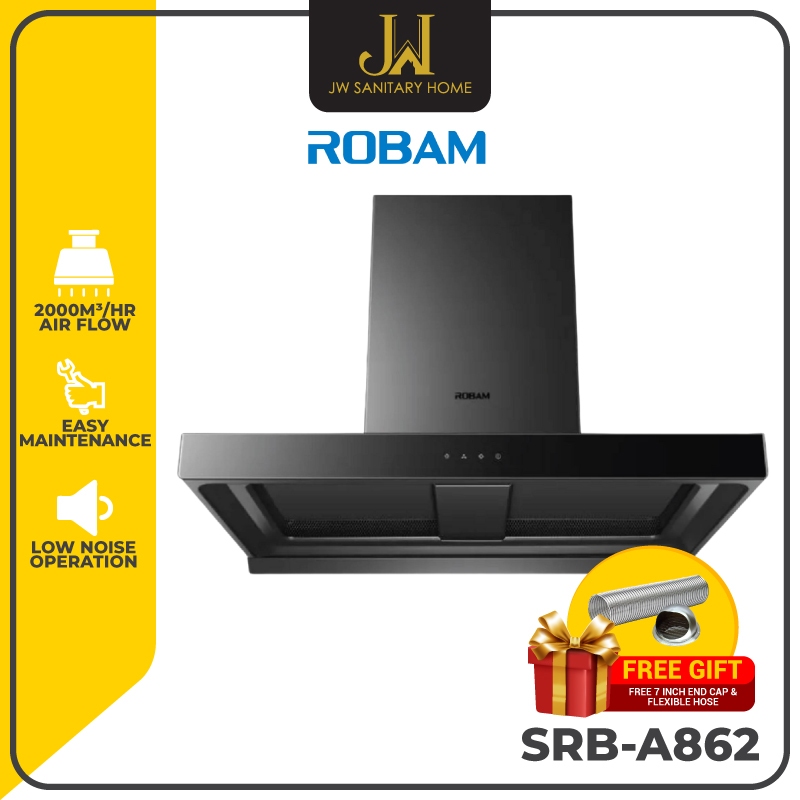 JW Robam SRB-A862 Cooker Hood Hob Kitchen Appliances Cooktop Dapur Gas Ducting Strong Power ...
