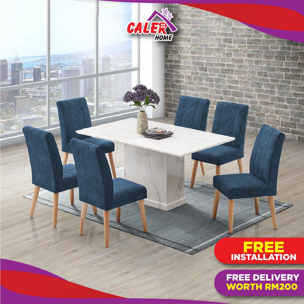 Caler Home Dara 1 + 6 Dining Set [Free Installation] | Shopee Malaysia