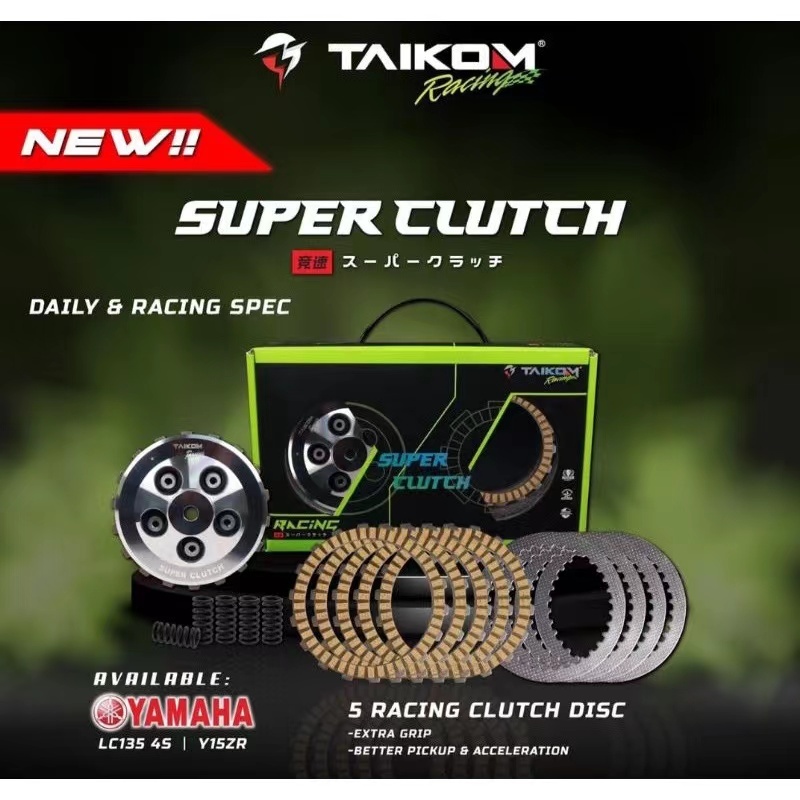 TAIKOM RACING SUPER CLUTCH 5PCS SET COMPLETE LC135 4S 135LC LC 135 Y15ZR WAVE 125 Y15Z Y15 ...