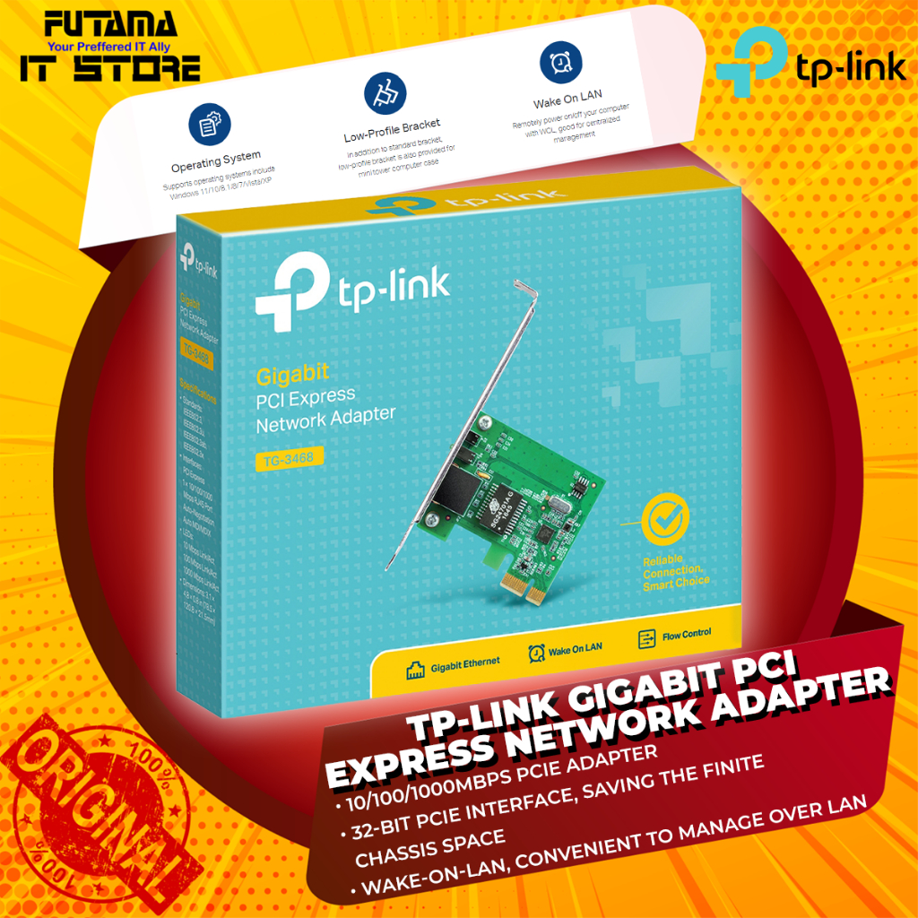 TP-Link Gigabit PCI Express Network Adapter - TG-3468, 10/100/1000Mbps ...