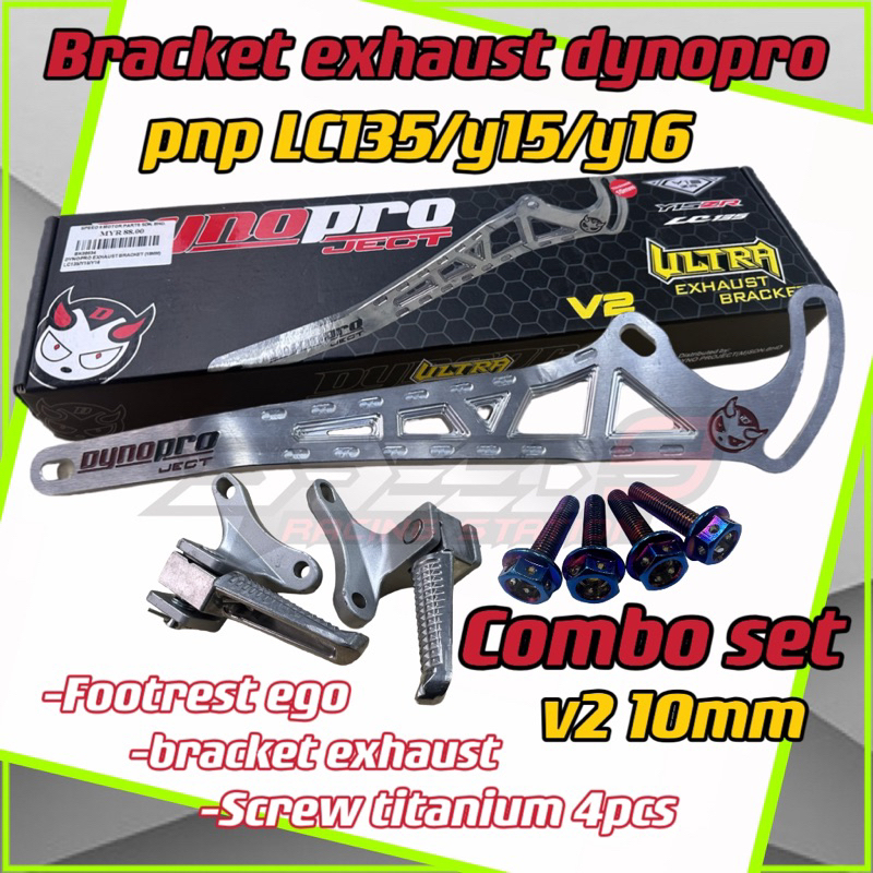 dynopro bracket exhaust 10MM cnc Y15 y16 LC135 V1 - v8 | Shopee Malaysia