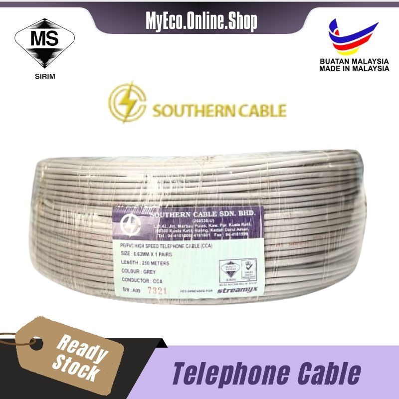 SOUNTHERN 1Pairs X 0.63mm CCA Telephone Cable 250Meter | Shopee Malaysia