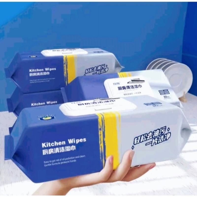 80Pcs Kitchen Cleaning Wipes Strong Kitchen Wipes Smell Lemon. | Shopee ...