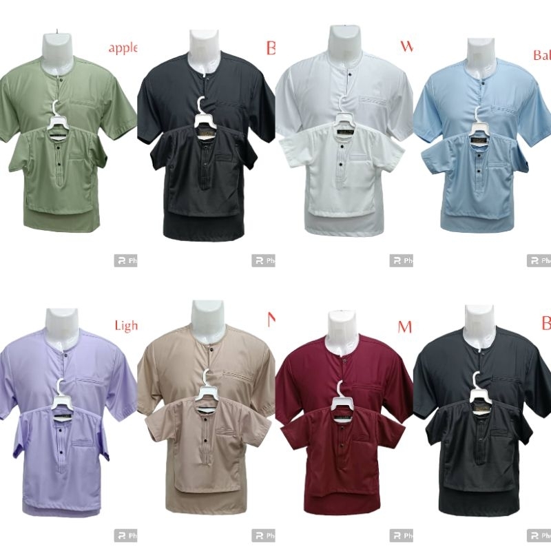 Lengan Pendek Kurta Family Set, Ada 12 color Kain Cotton 100% Xpanas ...