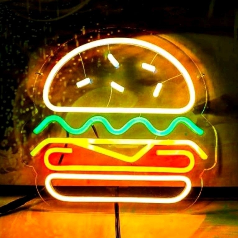 Burger Sausage Neon Sign Decoration Led Neon Light Signboard Neon ...