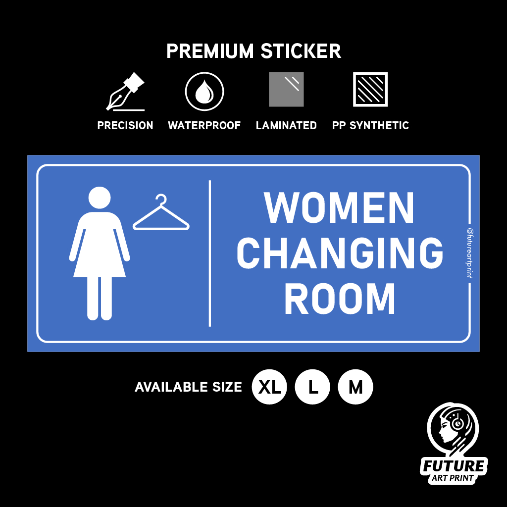 Men Women Changing Room. Premium Sticker Sign Notice Signage. Male ...