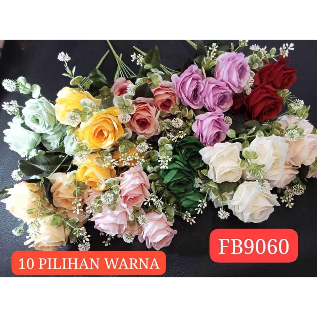 5 Buds Artificial Rose Bud / 5 Kuntum Bunga Rose Bud Tiruan Sejambak ...