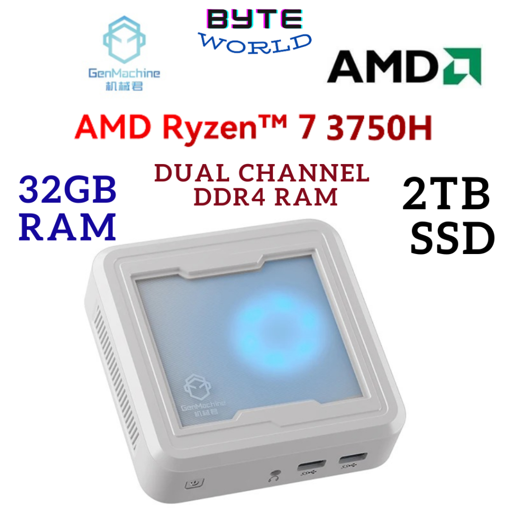 AMD Ryzen R7 3750H Mini PC 32GB DDR4 RAM 2TB NVME SSD Windows 11 Gaming ...
