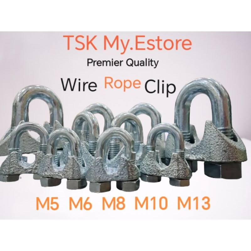 {TSK.MyEstore} Wire Rope Clamp U-Bolt Premier Wire Rope Clip M5 - M13 | Shopee Malaysia