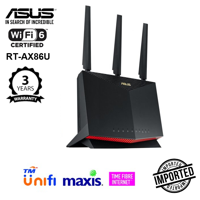 Asus RT-AX86U AX86S AX82U AX68U WiFi6 Dual-Band Wireless Gigabit Router ...