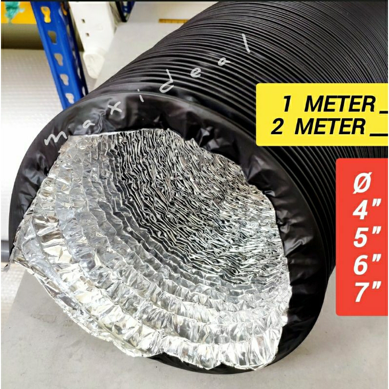 【4" 5" 6" 7"】Flexible PVC Aluminium Thick Foil Ducting Suction Duct ...