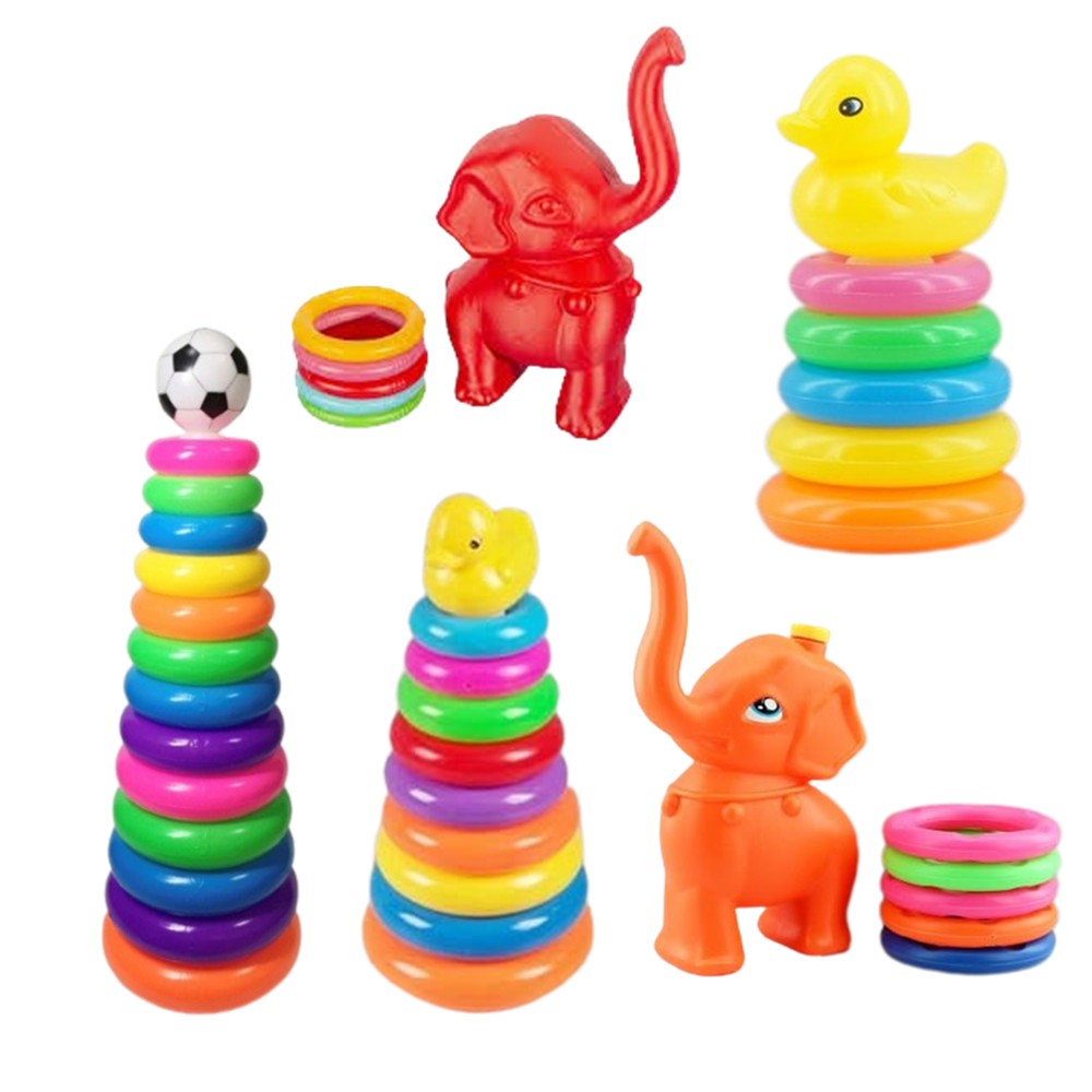 Toy Throwing Ring Toss Play Game Hoop Rings Elephant Trunk / Mainan ...