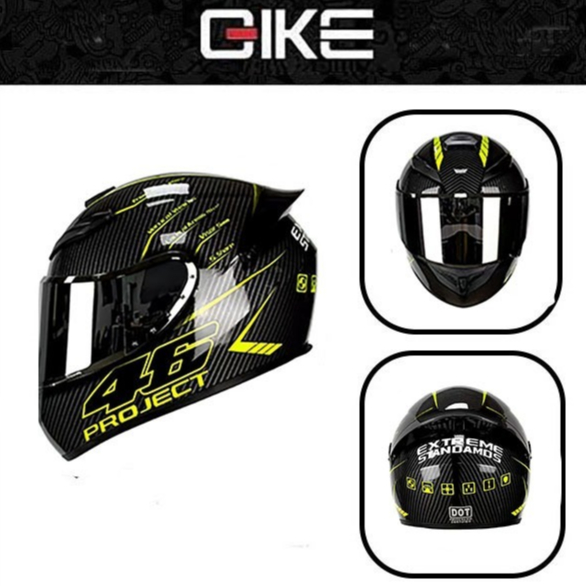 (SHIP FROM KL)QIKE 111 Full Face Motorcycle Helmet with black Lens ...