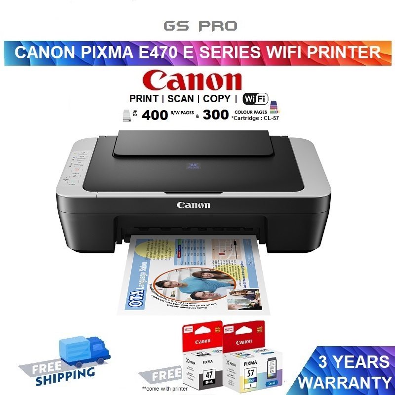 [GSPRO] Canon Pixma E470 all in one with Wireless Printer | Shopee Malaysia