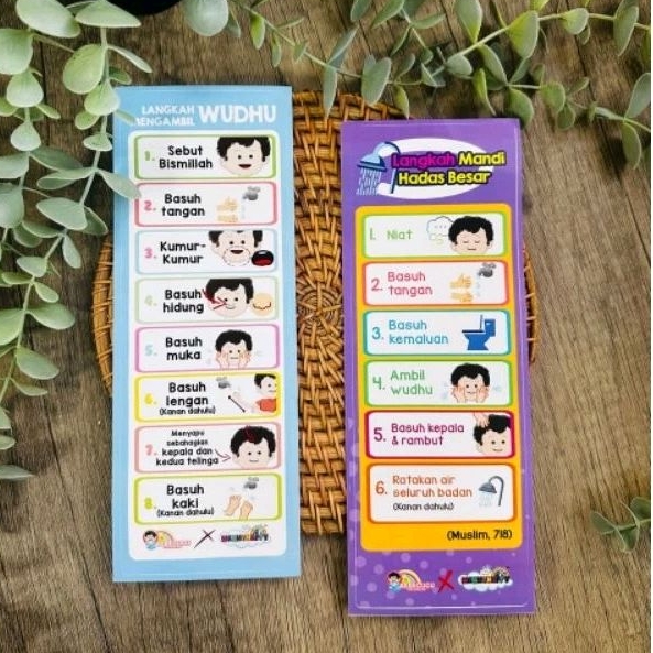 Sticker Wudhuk dan Mandi Hadas | Langkah demi langkah ambil wudhuk dan ...