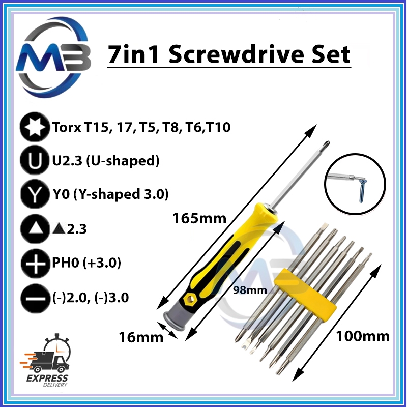 7in1 Ratcheting Screwdriver Set with Quick-load Mechanism, Magnetic 2 ...