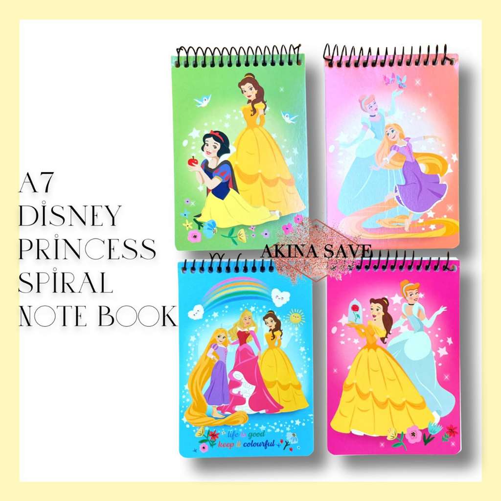AKINA SAVE 50's A7 Disney Cartoon Spiral Note Book Single Line Paper ...
