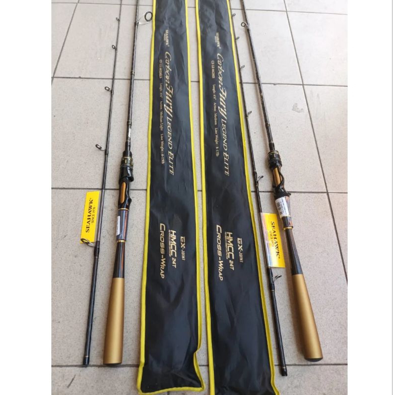 NEW 2023 SEAHAWK CARBON FURY LEGEND SPINNING & BAITCASTING ROD | Shopee Malaysia