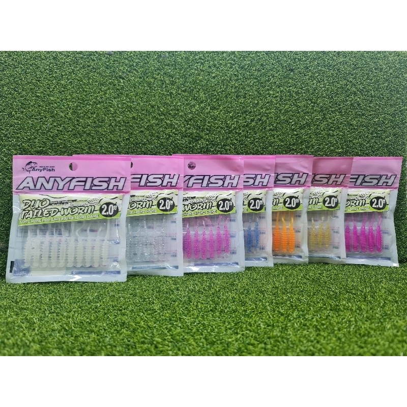 ANYFISH DUO TAILED WORM SOFT LURE 2.0" | Shopee Malaysia