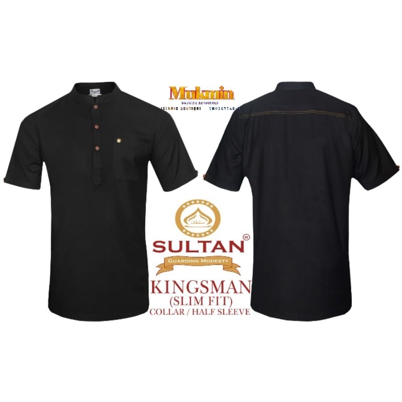 Kurta Hitam SlimFit Sultan Kingsman | Shopee Malaysia