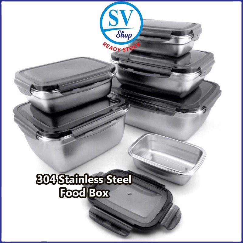 304 Stainless Steel Large Storage Box Food Container Lunch Box Prevent ... 304 Stainless Steel Large Storage Box Food Container Lunch Box Prevent ...