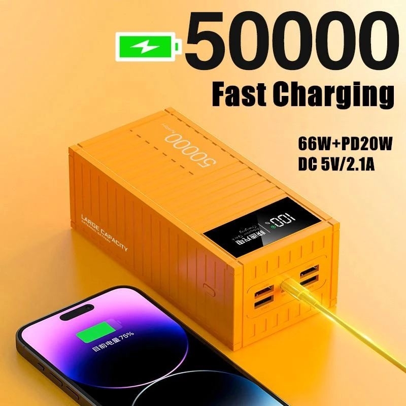 CONTAINER POWER BANK 50000MAH ORIGINAL 66W FAST CHARGING TRAVEL ...
