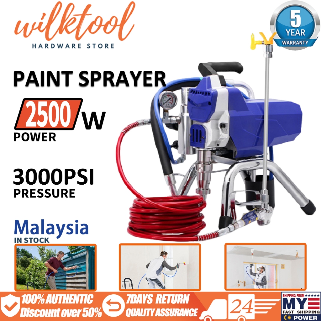 WilkTOOL' Electric High Pressure Airless Paint Sprayer 2500W Spraying ...
