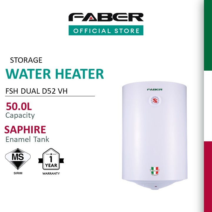 Faber Small Electric Storage Water Heater Fsh Dual D52 Vh 50L 1500W ...