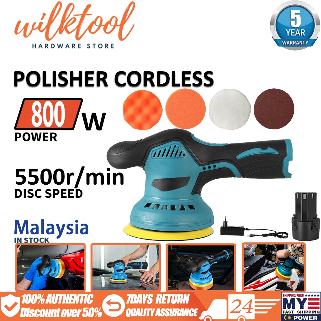 WilkTool Car Polisher Handheld Cordless Polishing Sanding Waxing ...