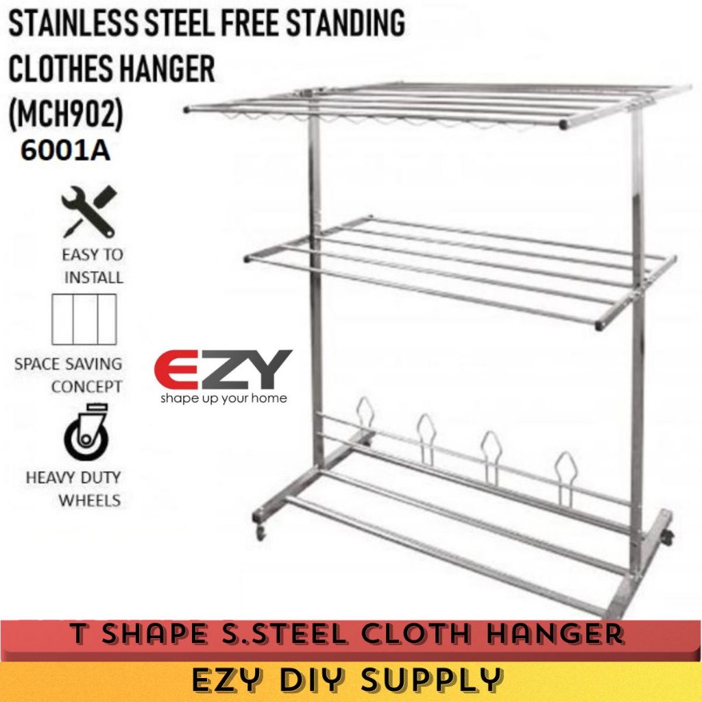 MOBILITY STAINLESS STEEL CLOTH HANGER FOLDABLE DRYING RACK OUTDOOR RAK ...