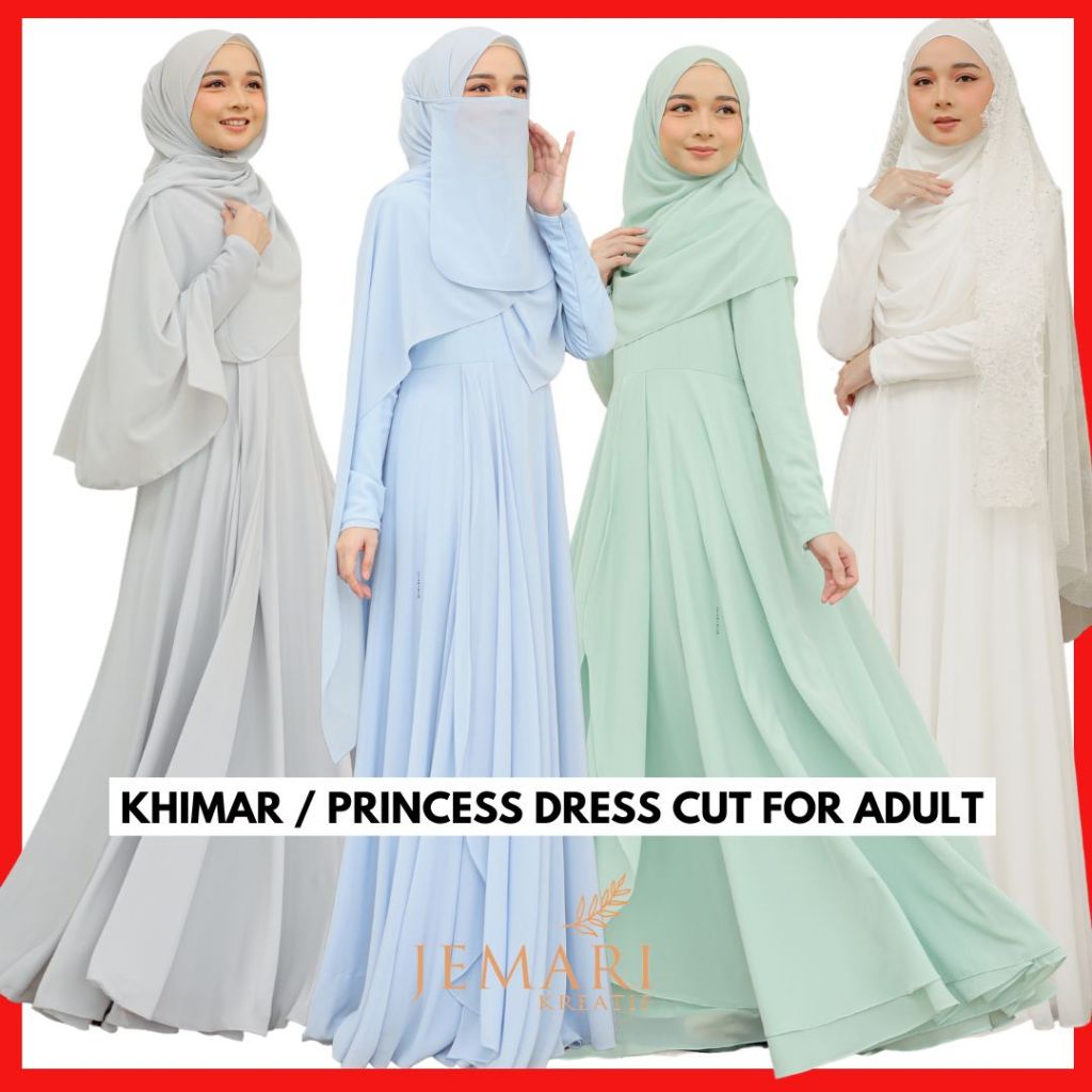 Bella Dress Khimar Princess Cut Dress Baju Bertunang Baju Nikah Dress ...