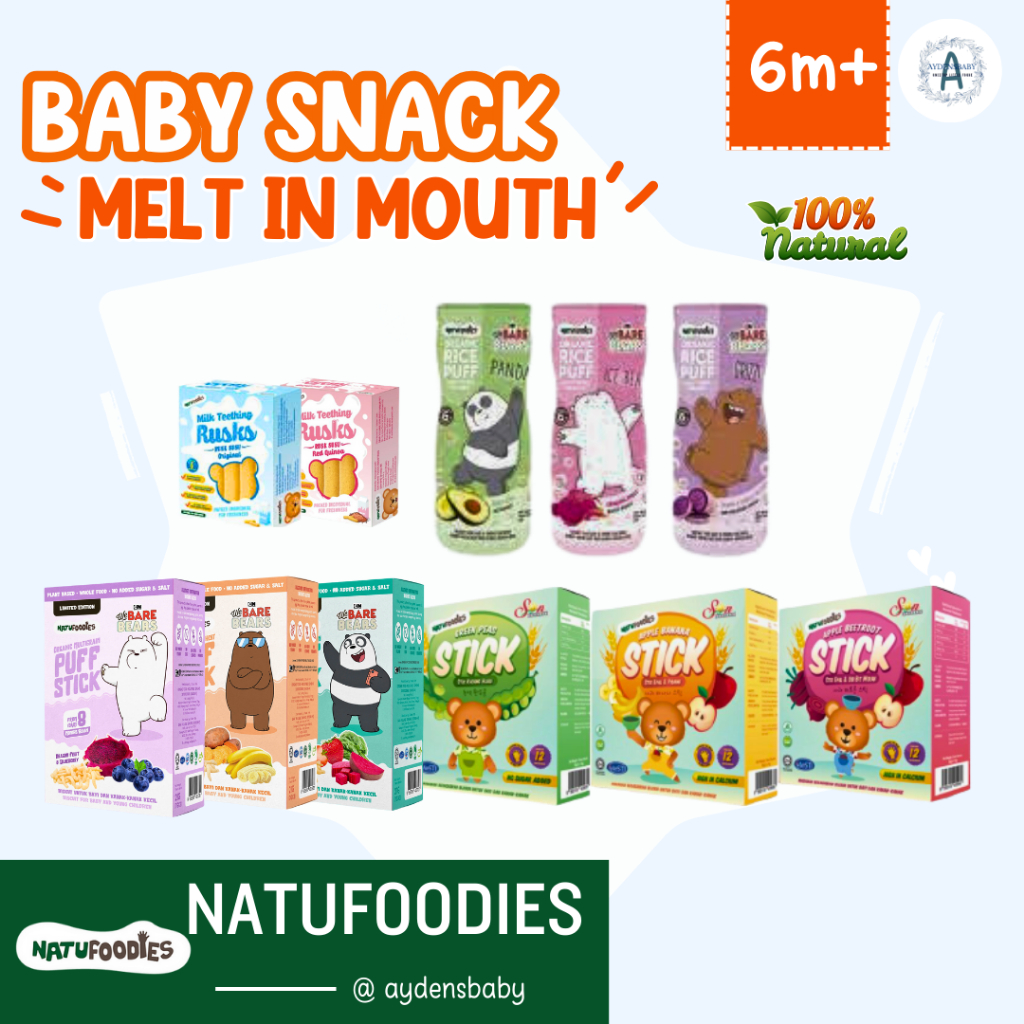NATUFOODIES RICE SNACKS RICE PUFF FOR BABY MOTORSKILL DEVELOPMENT AND ...